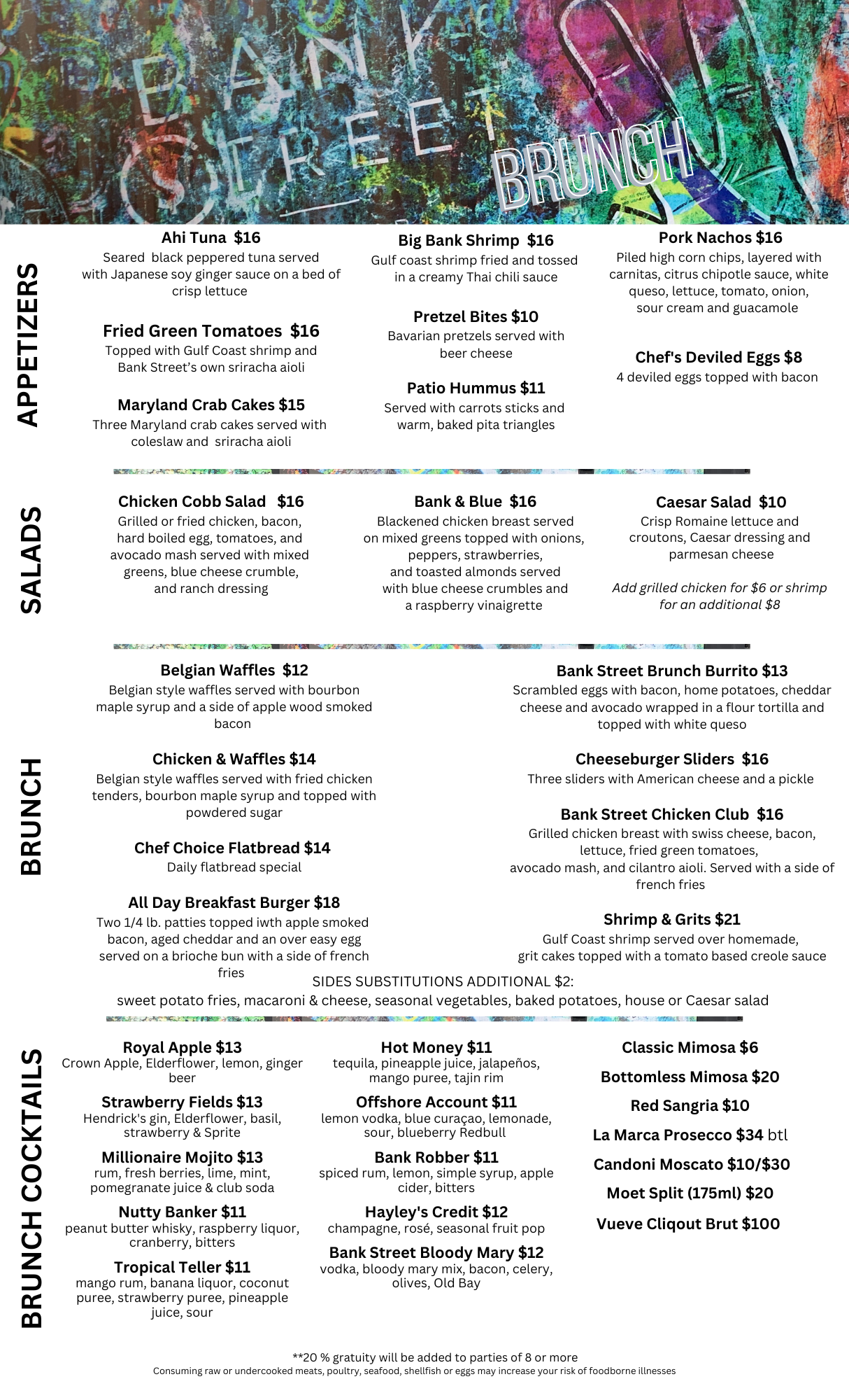 Menu - Bank Street Patio Bar & Grill - Downtown Ocala